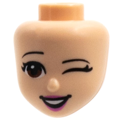 LEGO Minifigures heads (friends) - red -brown eyes, wink on the left a