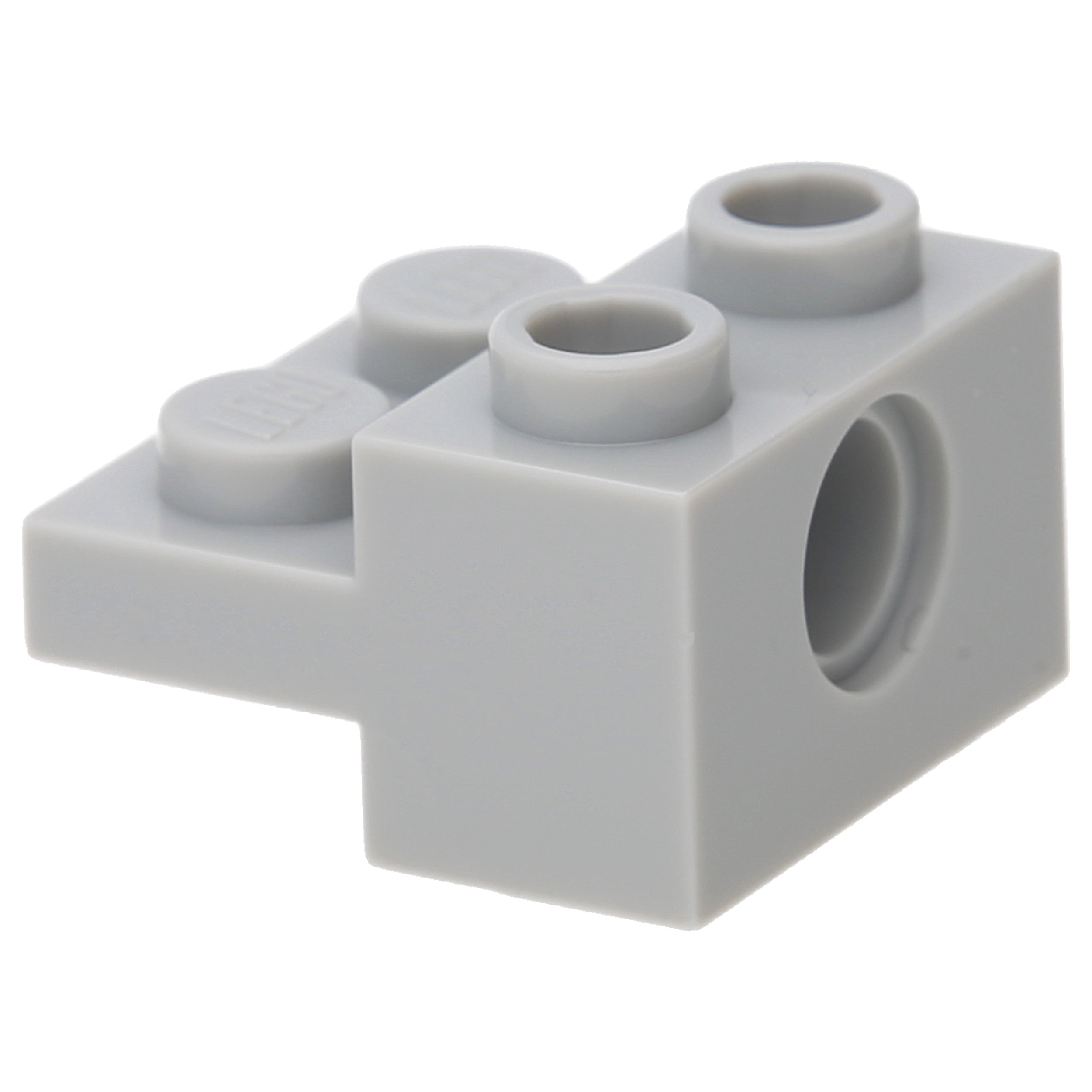 LEGO Technic stones - 1 x 2 with opening and 1 x 2 plate (light gray)